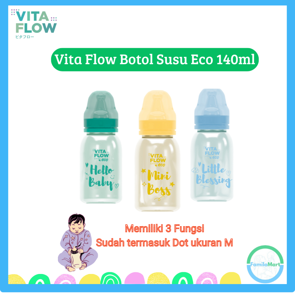 Jual VITAFLOW BOTOL SUSU 3in1 ECO 140ML | Shopee Indonesia