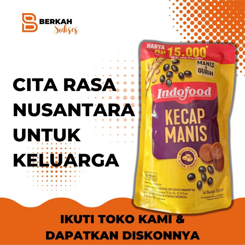 Jual Kecap Manis Indofood 520ml Kemasan Pouch | Shopee Indonesia