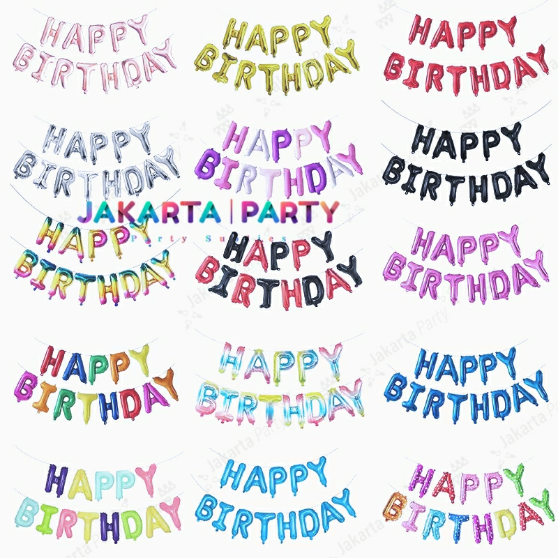 Jual Balon Foil Happy Birthday / Balon Set HBD / Balon Foil HBD ...