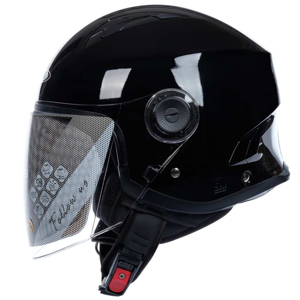 Jual ZEUS ZS 617 BLACK GLOSSY HALF FACE SINGLE VISOR | Shopee Indonesia