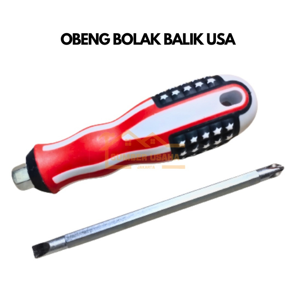 Jual OBENG MIN PLUS AMERIKA 2 IN 1 OBENG BOLAK BALIK KEMBANG??? SUJ ...