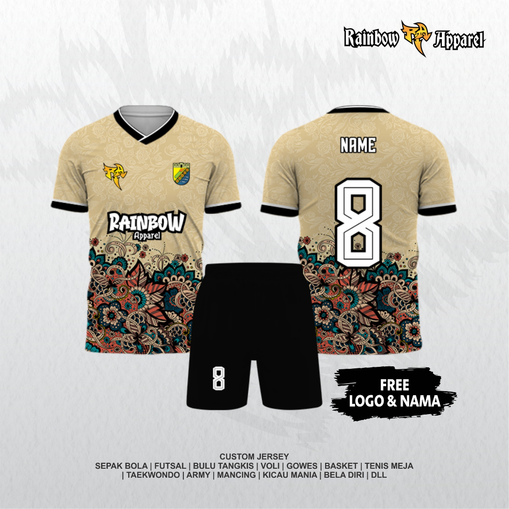 Jual JERSEY CUSTOM BOLA/FUTSAL SETELAN FULL PRINTING CREAM PIRAMID ...
