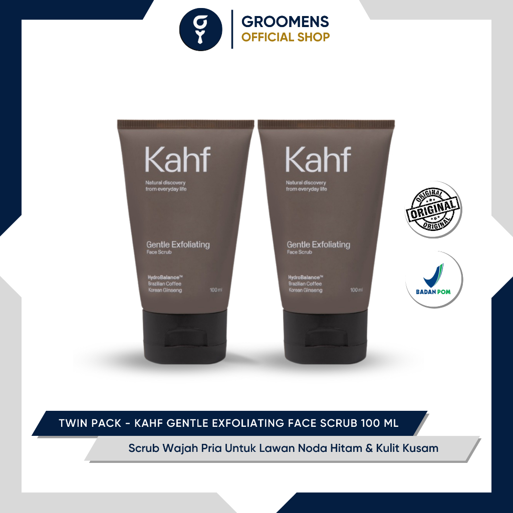 Jual Kahf Gentle Exfoliating Face Scrub 100 ml - Twin Pack (2 pcs ...