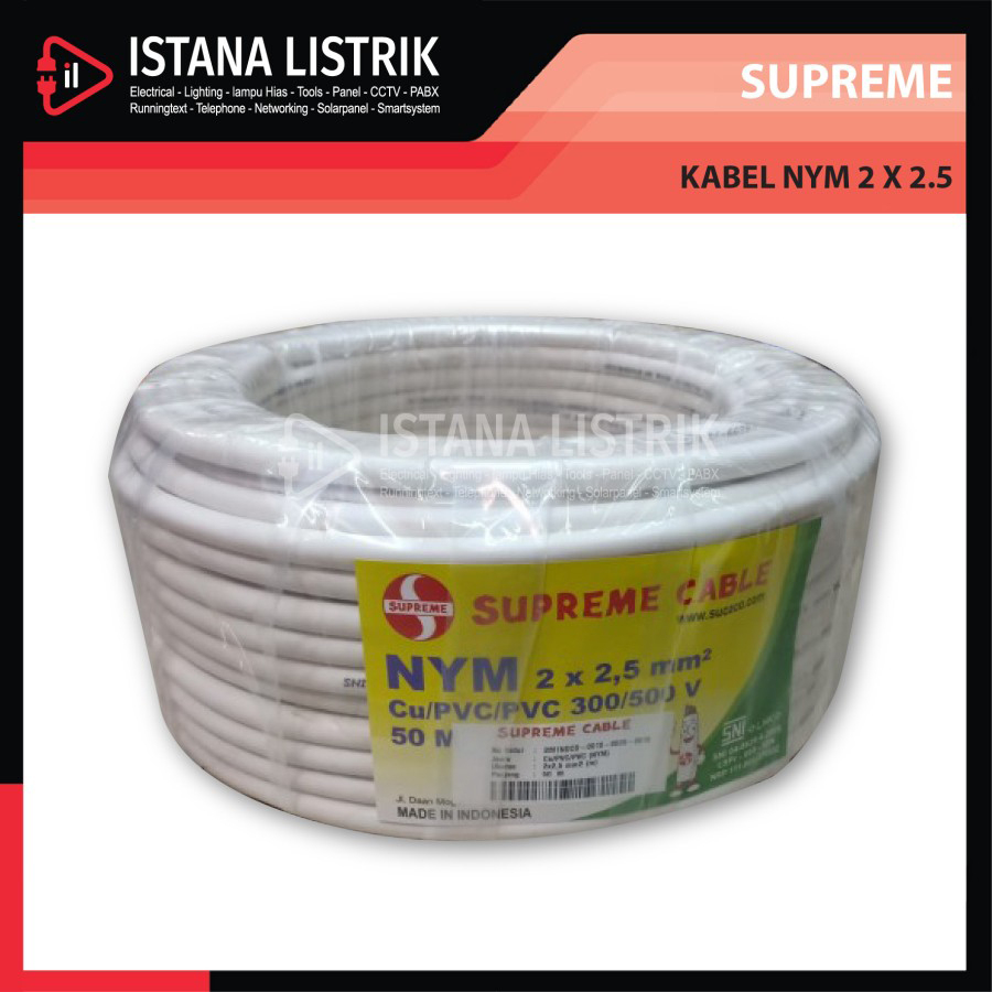 Jual KABEL SUPREME NYM 2 X 2.5 1 ROLL 50 METER | Shopee Indonesia