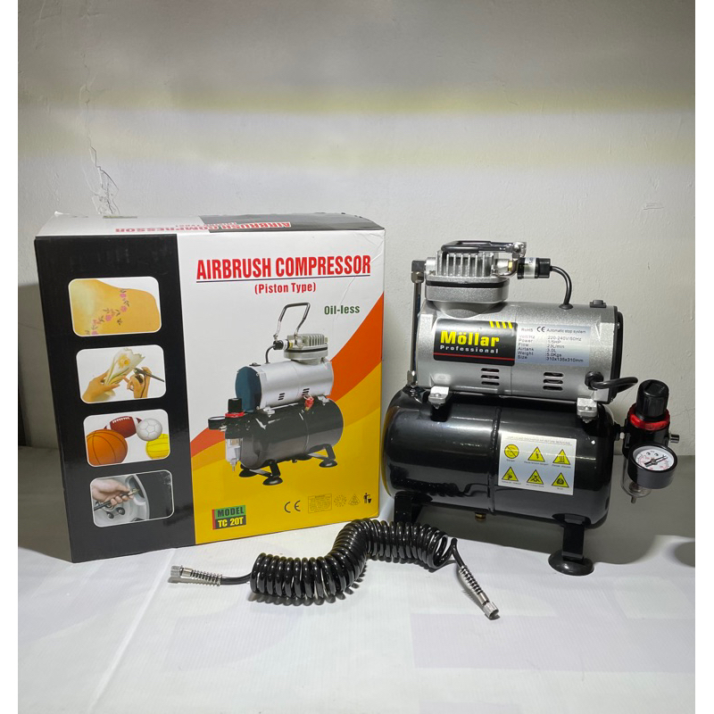 Jual kompresor mini air brush mollar / mini kompresor air brush piston ...