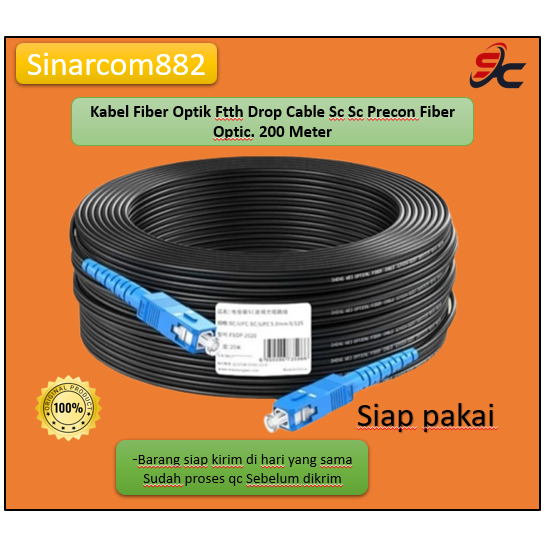 Jual Kabel Fiber Optik Ftth Drop Cable Sc Sc Precon Fiber Optic. 200 Meter | Shopee Indonesia