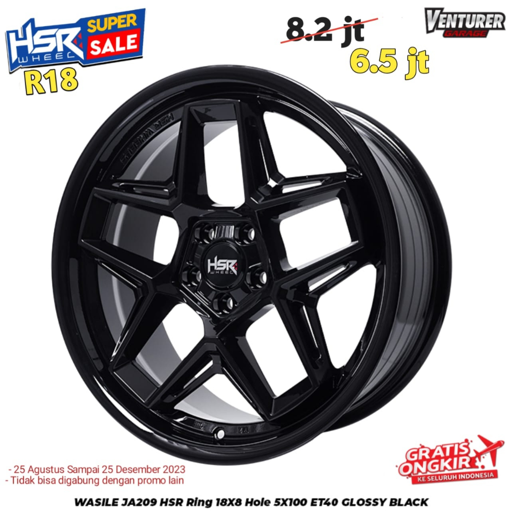 Jual velg mobil hsr wasile R18 lubang 5x100 untuk toyota ft86, audi tt ...