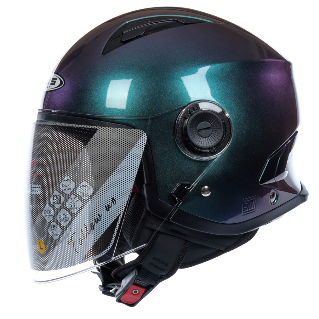 Jual ZEUS ZS 617 CHAMALEON PURPLE GLOSSY HALF FACE SINGLE VISOR ...