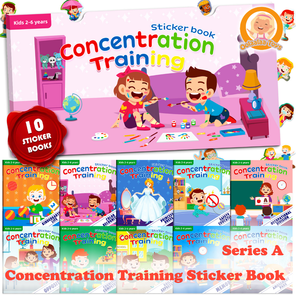 Jual Concentration Training Sticker Book / Buku Sticker anak / English ...