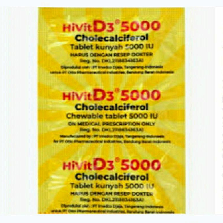 Jual Hivit D3 5000 iu tablet kunyah / strip | Shopee Indonesia