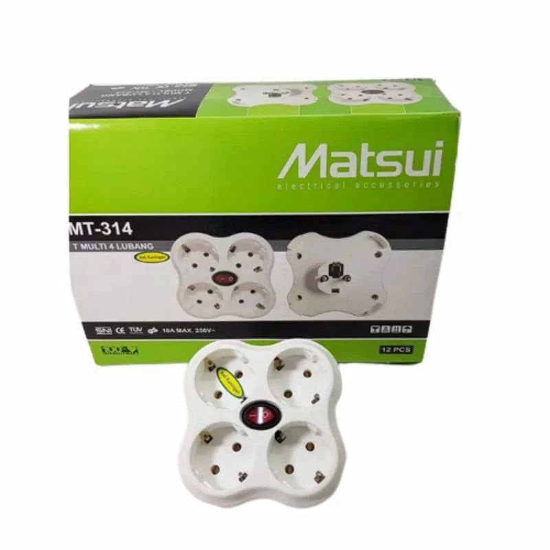 Jual Steker T Multi 4 Lubang / Colokan Listrik Matsui MT-314 / Colokan ...