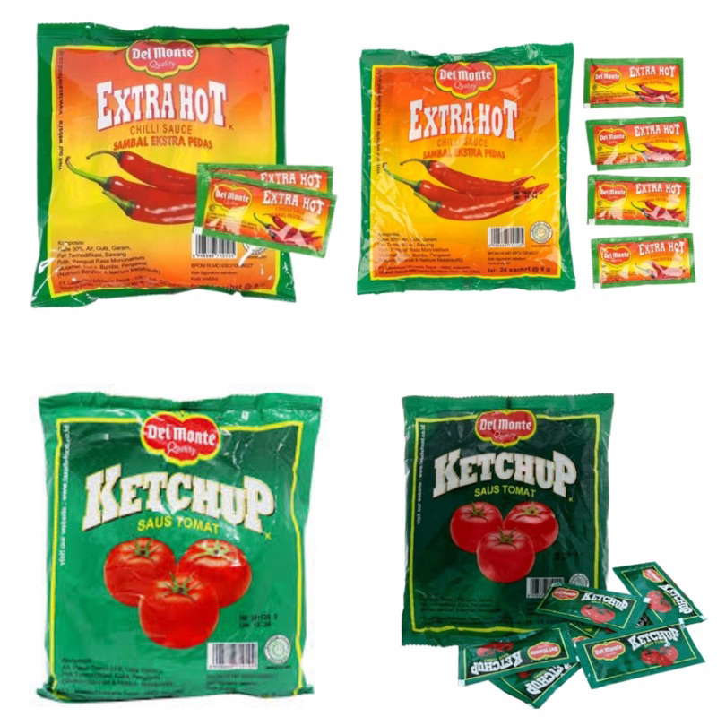 Jual Delmonte Saus Tomat Ketchup Sachet Saos Sambal Extra Hot Chili Sauce | Shopee Indonesia