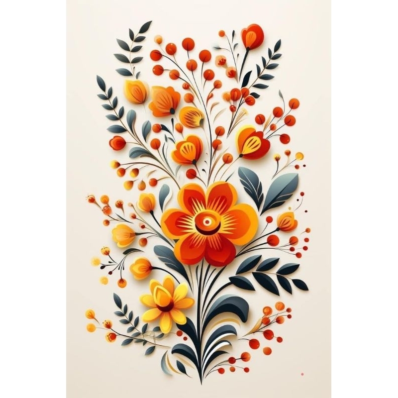 Jual hiasan dinding poster bunga hias plus figura ukuran 53*35 | Shopee ...