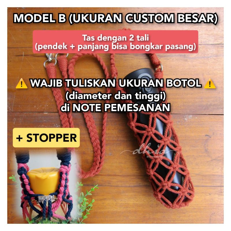 Jual Tas Tumbler Macrame 1 atau 2 Warna / Tumbler Holder / Bottle ...