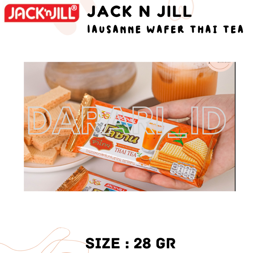 Jual WAFER THAI TEA SNACK THAILAND LAUSANNE JACK AND JILL | Shopee ...