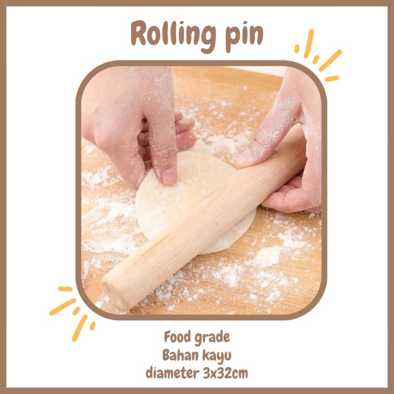 Jual Rollpin kayu perata adonan / rollingpin penggilas adonan kue roti ...