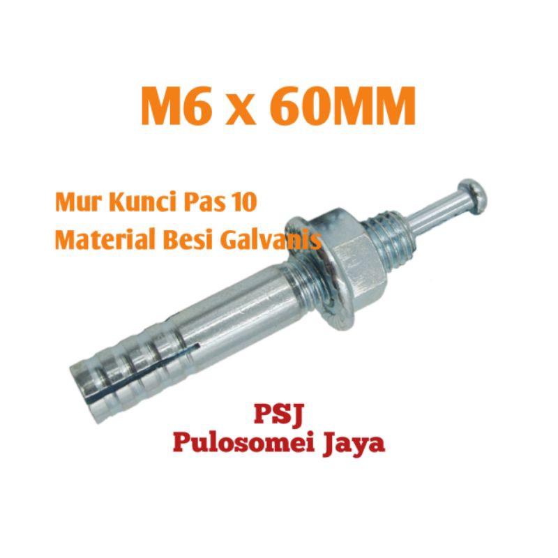 Jual High Angkur M6 x 60 / High Anchor / Dynabolt Ketok / Hit Anchor ...