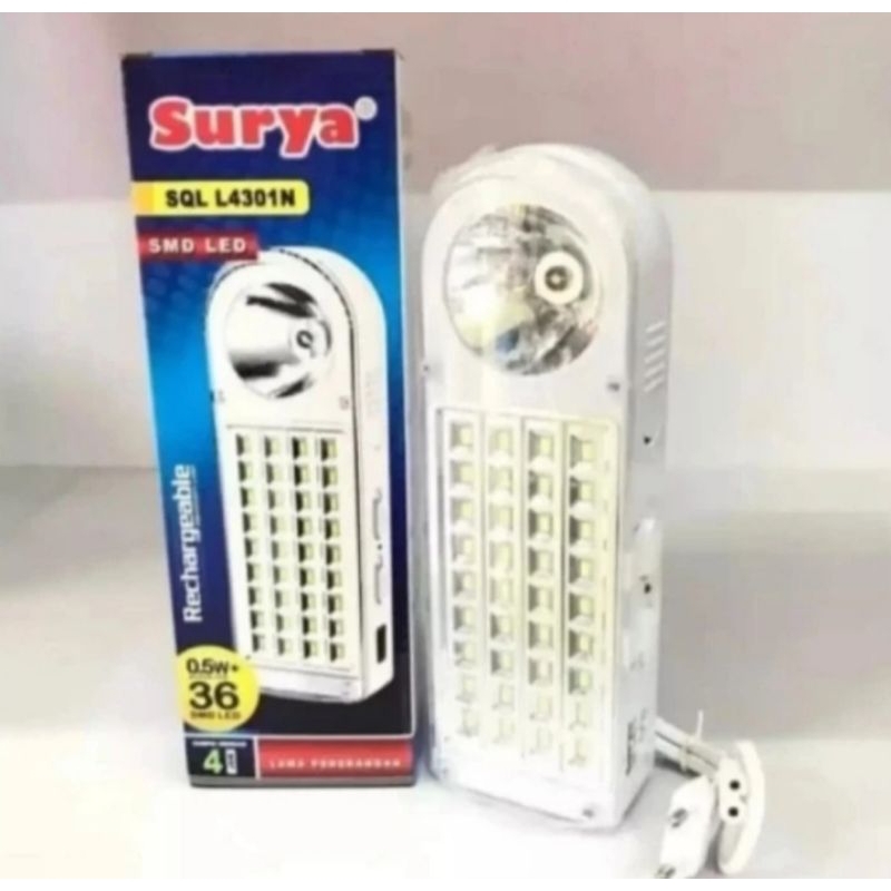 Jual Lampu emergency LED Rechargeable Lampu Senter Darurat SURYA SQL ...