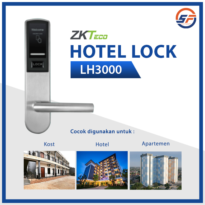 Jual HANDLE Pintu Hotel Lock ZKTECO LH3000 + Encoder / Smart Door Lock ...