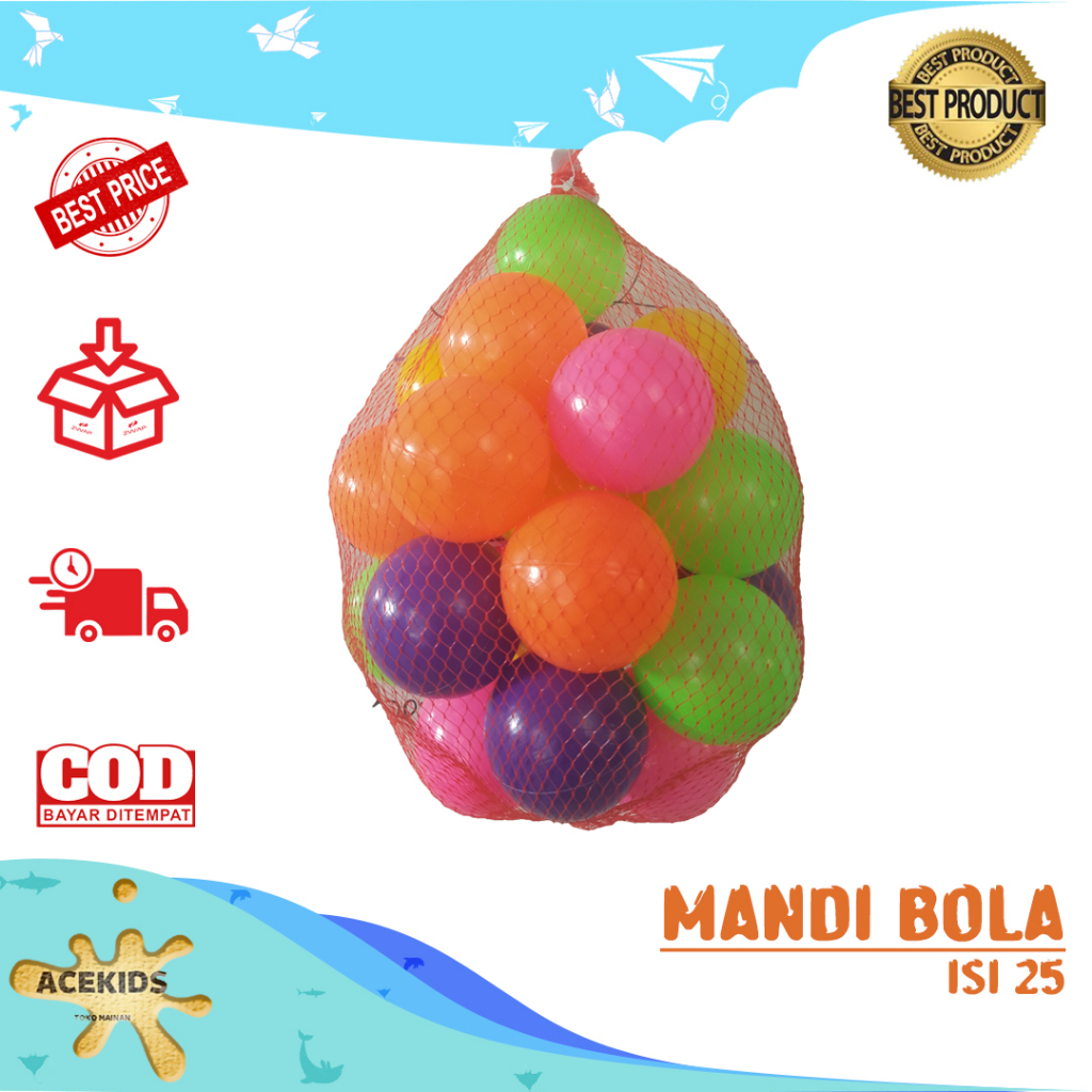Jual Mandi Bola Anak Isi Kolam Bola Satu Pack Bola Plastik Untuk Mandi ...