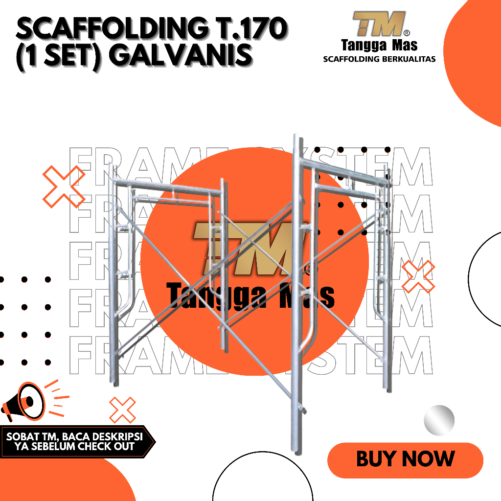 Jual SCAFFOLDING GALVANIS T.170 & T.190 (1 SET) PERANCAH STEGER ANDANG ...
