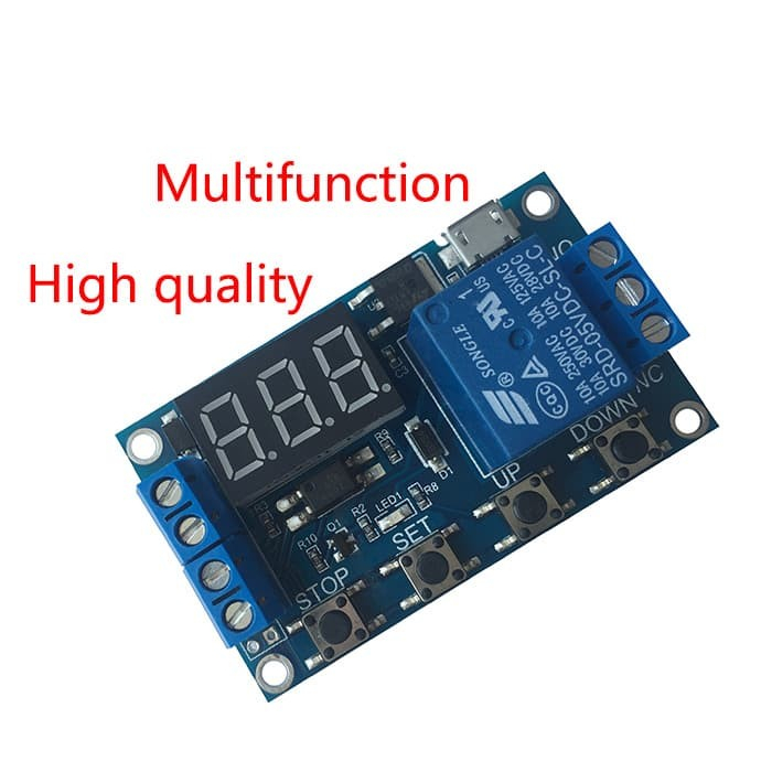 Jual Timer Digital 5V PLC Delay Timer Cycle Control Relay Module DC 12V ...
