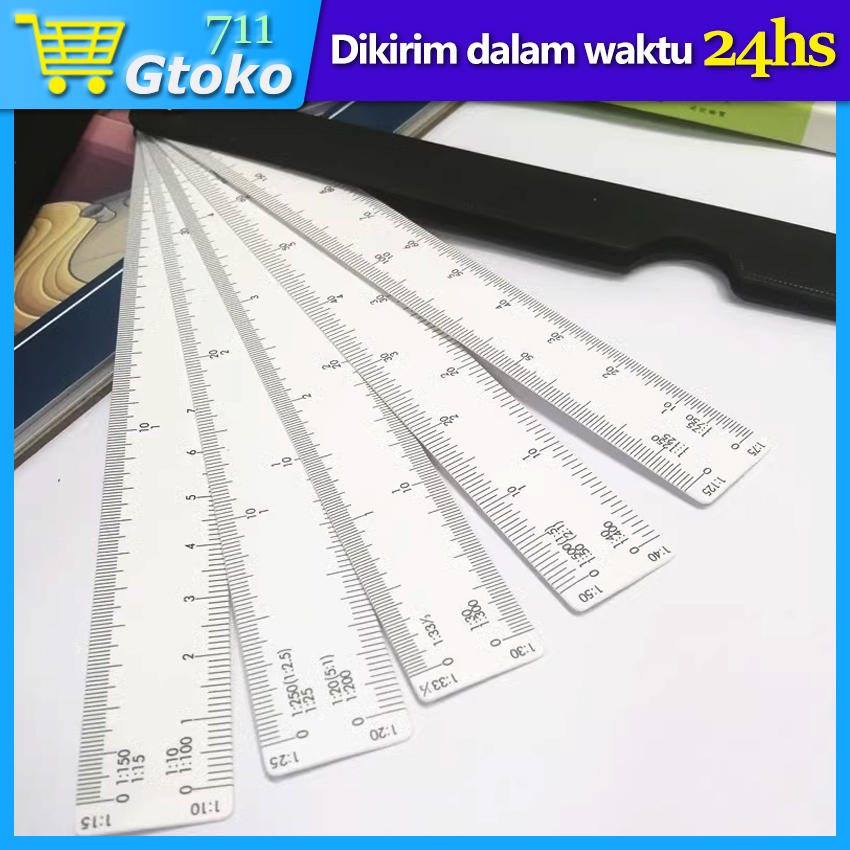 Jual Penggaris Skala Scale Ruler Penggaris Arsitek Lipat Portabel 20 in ...