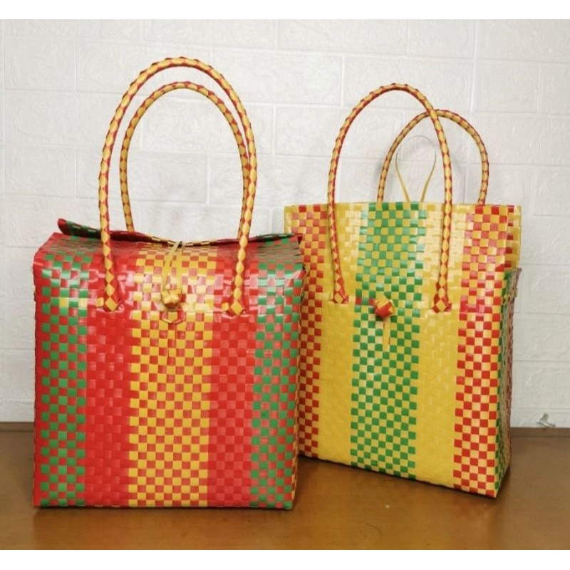 Jual TAS ANYAMAN PLASTIK SOUVENIR BELANJA/TAS ANYAM HAJATAN/TAS PARCEL ...