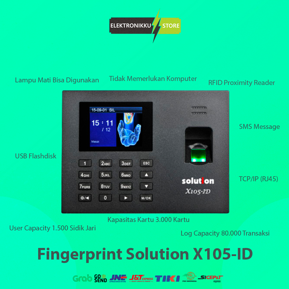Jual Mesin Absensi Fingerprint Solution X105-ID Absen Absensi Sidik ...