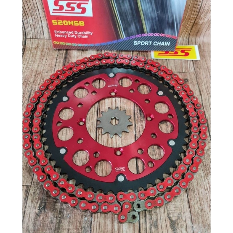 Jual gir girset gir paket gearset klx150 dtracker150 Roz 520 rantai sss ...