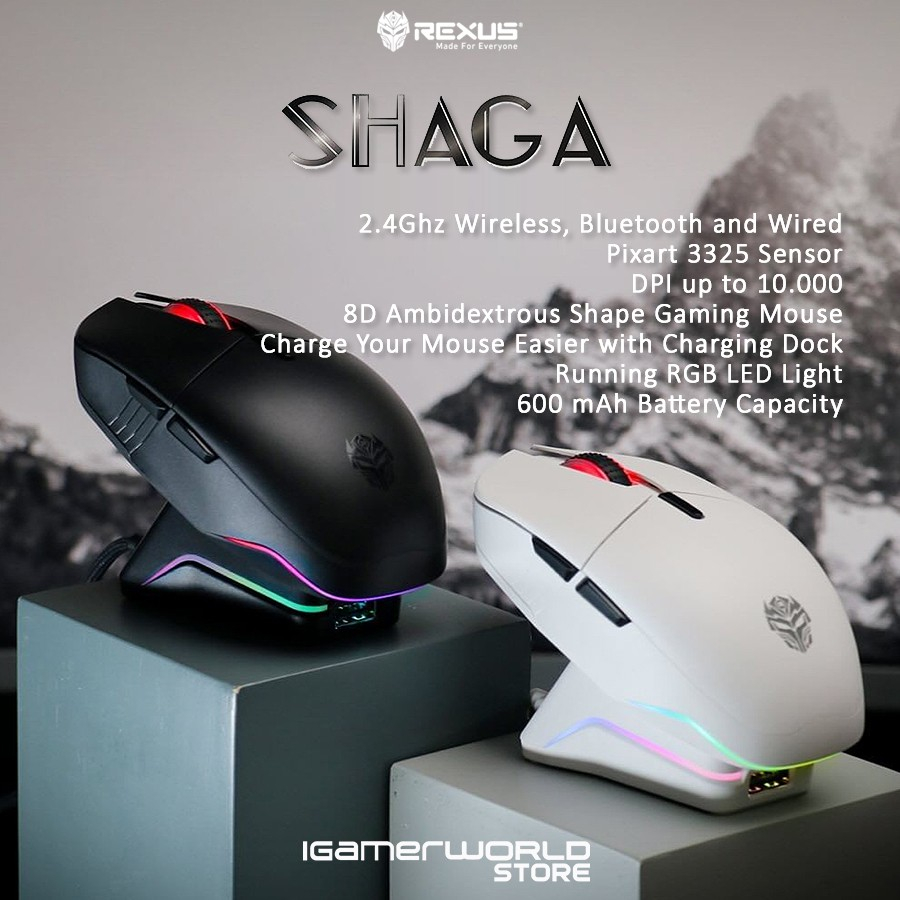 Jual Rexus Shaga RX130 Wireless Gaming Mouse | Shopee Indonesia