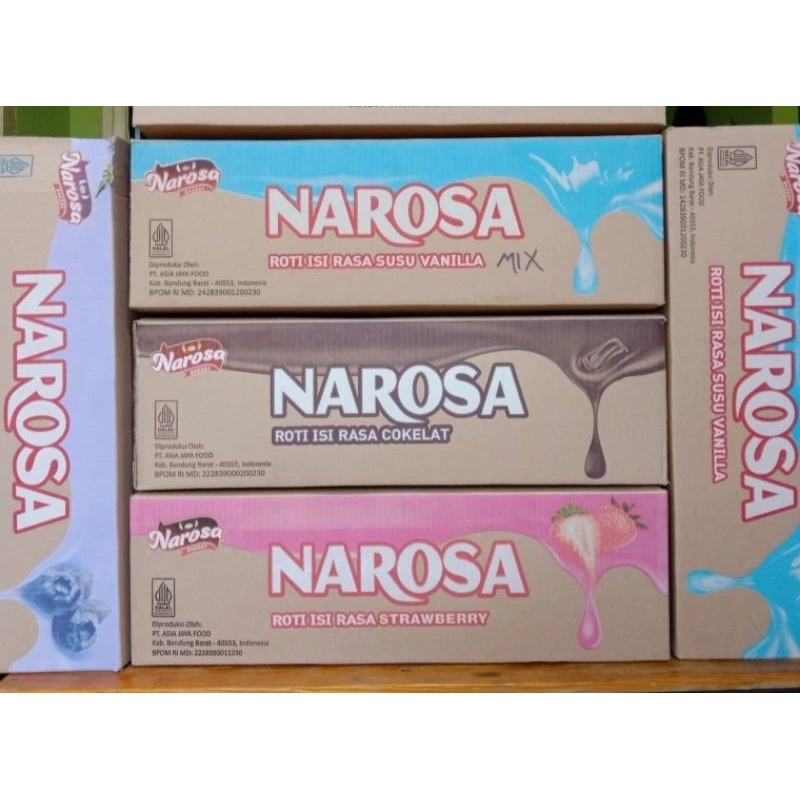 Jual [1 Dus] Narosa Roti Lembut Roti Isi Halal Rasa Cokelat Nanas Keju ...