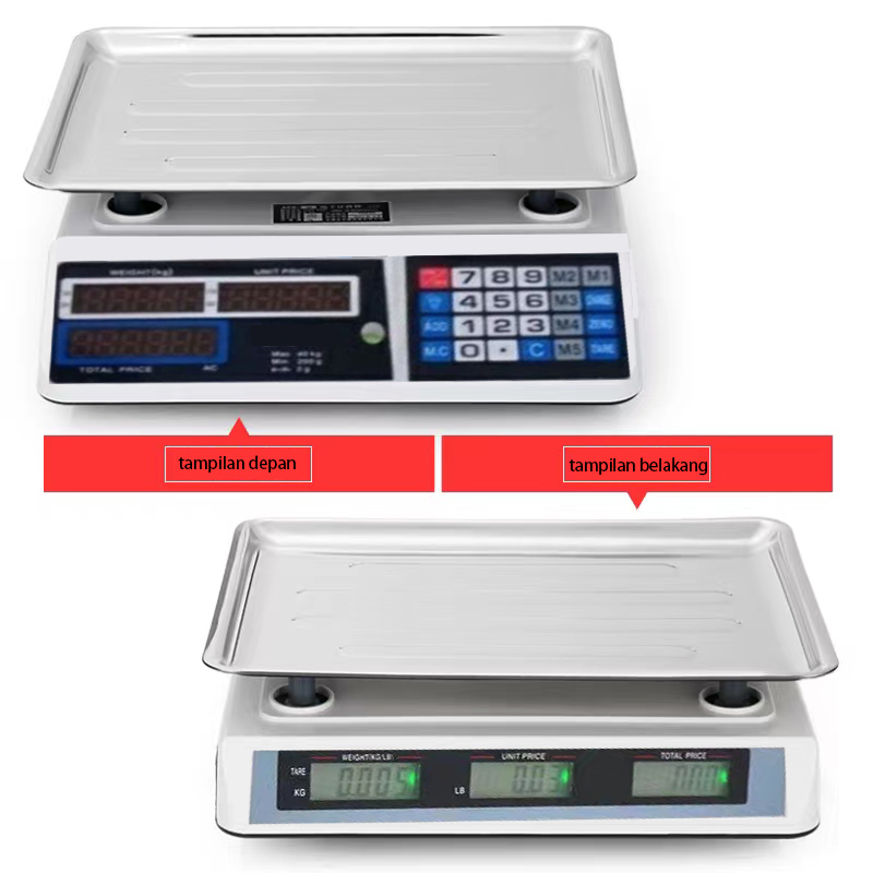 Jual Digital Computing Scale 40kg Double Display Timbangan Digital buah ...