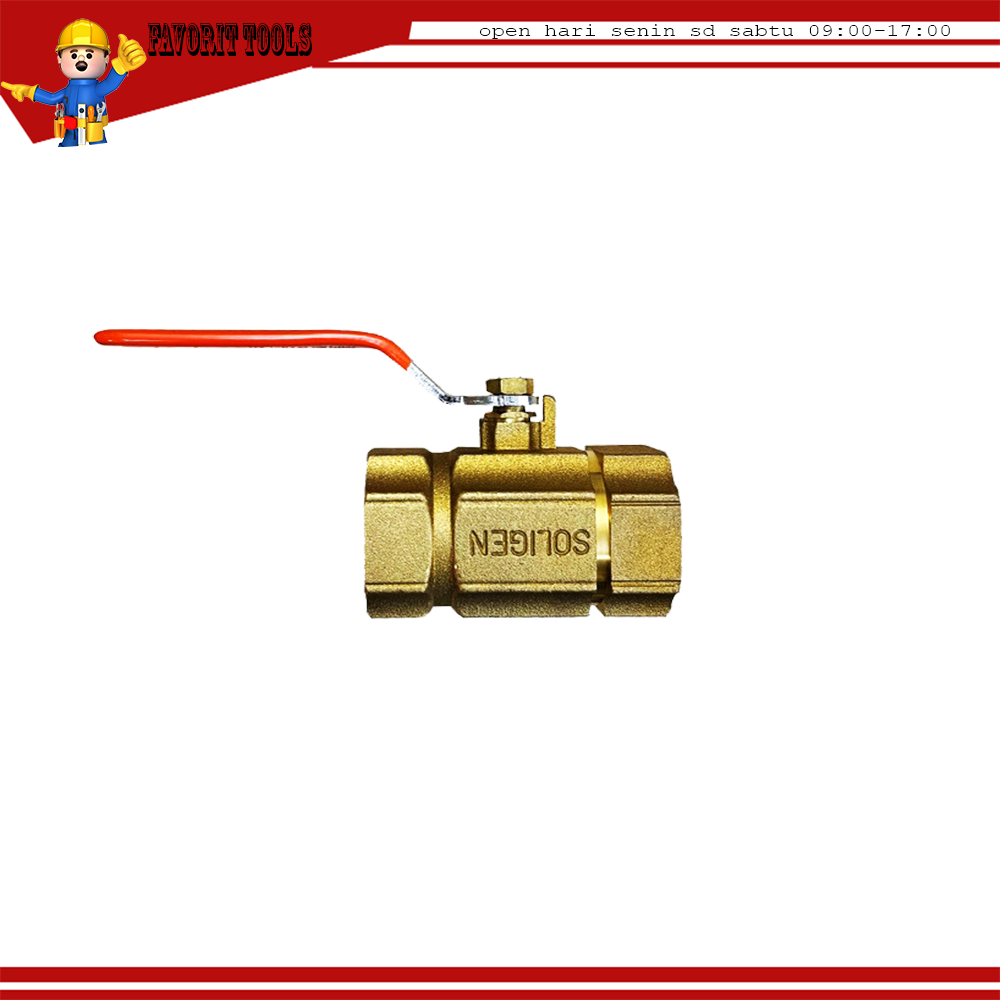 Jual Ball Valve Kuningan Soligen Brass kuningan Stop Kran 1 1/2 inch | Shopee Indonesia