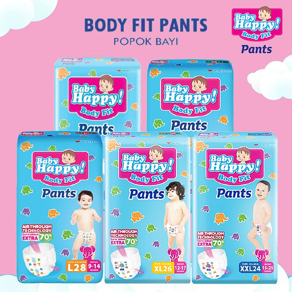 Jual Baby Happy Pants S38 M32 L28 XL26 XXL24 Popok Bayi Tipe Celana Sekali Pakai | Shopee Indonesia