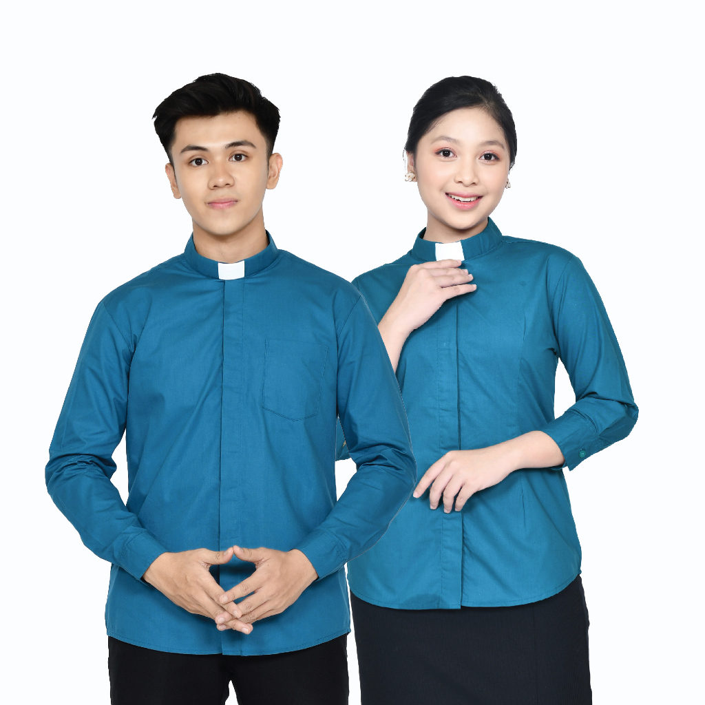 Jual Pendeta - New Kemeja Collar Biru New - Japanese Cotton - Jos ...