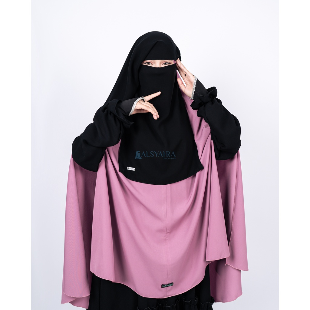 Jual Cadar Yaman 2 Layer Chiffon Jetblack Hitam Niqab Yaman Hitam ...