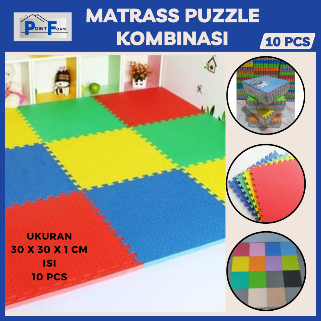 Jual Matrass Puzzle Kombinasi Warna 30 x 30 cm tebal 1 cm Eva Matrass ...