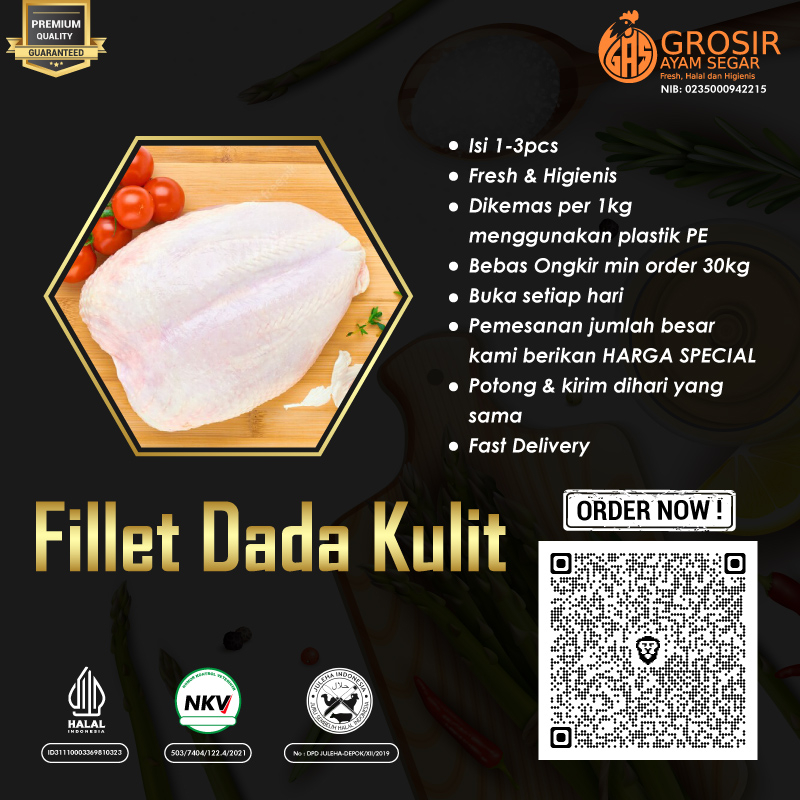Jual Daging Ayam Dada fillet Boneless Dengan Kulit 1kg | Shopee Indonesia