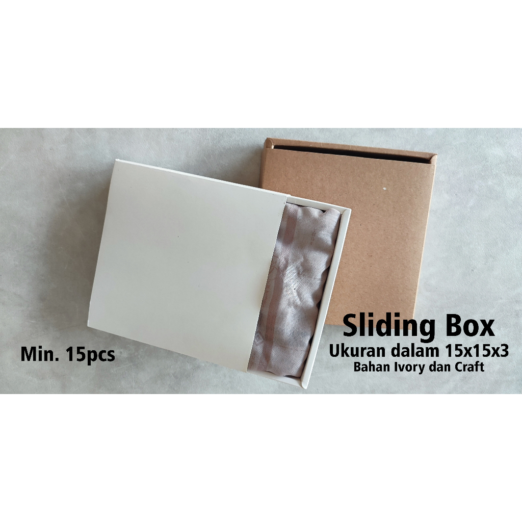 Jual Sliding Box Hijab Kotak Kerudung Kemasan Hijab 15x15x3 | Shopee ...