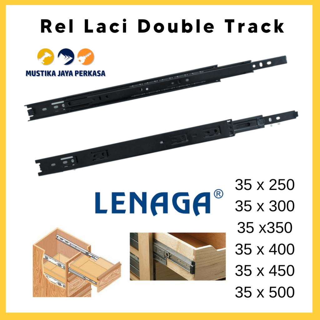 Jual Rel Laci Double Track Hitam Huben Lenaga Elco 30 35 40 45 50 Mm ...
