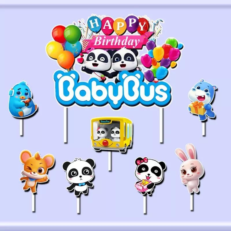 Jual cake topper hiasan kue ulang tahun karakter Baby Bus Babybus ...