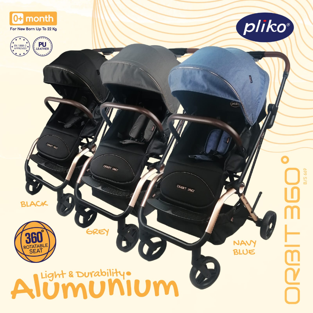 Jual Pliko Orbit 360 Rotatable Seat Stroller Bayi | Shopee Indonesia