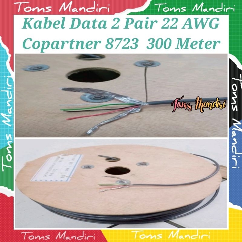 Jual Kabel Data 2 Pair 22AWG Copartner 8723 1 Roll 300 Meter | Shopee ...