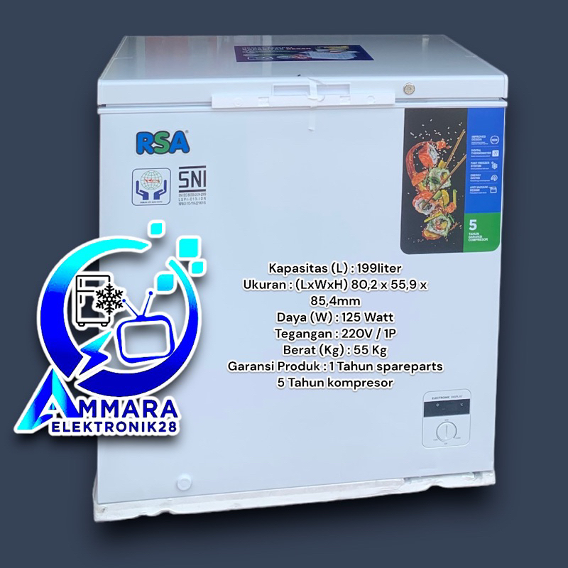 Jual Chest Freezer RSA CF-210 | Shopee Indonesia