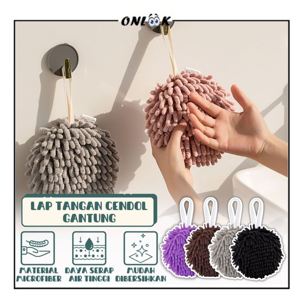 Jual Lap Tangan Model Cendol Bulat Gantung / Microfiber Hanging Hand ...