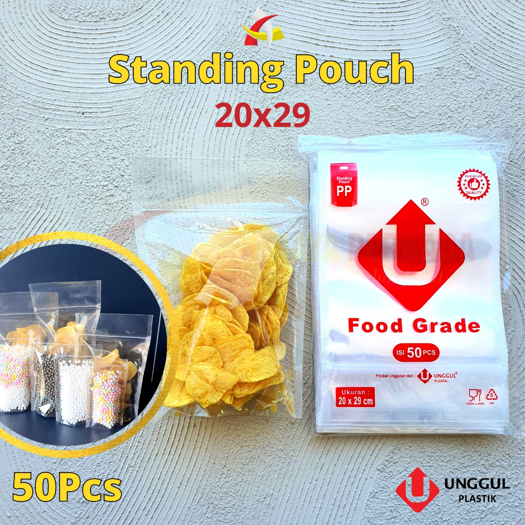 Jual Plastik Standing Pouch 20x29 UP / Standing Pouch Bening 20x29 ...