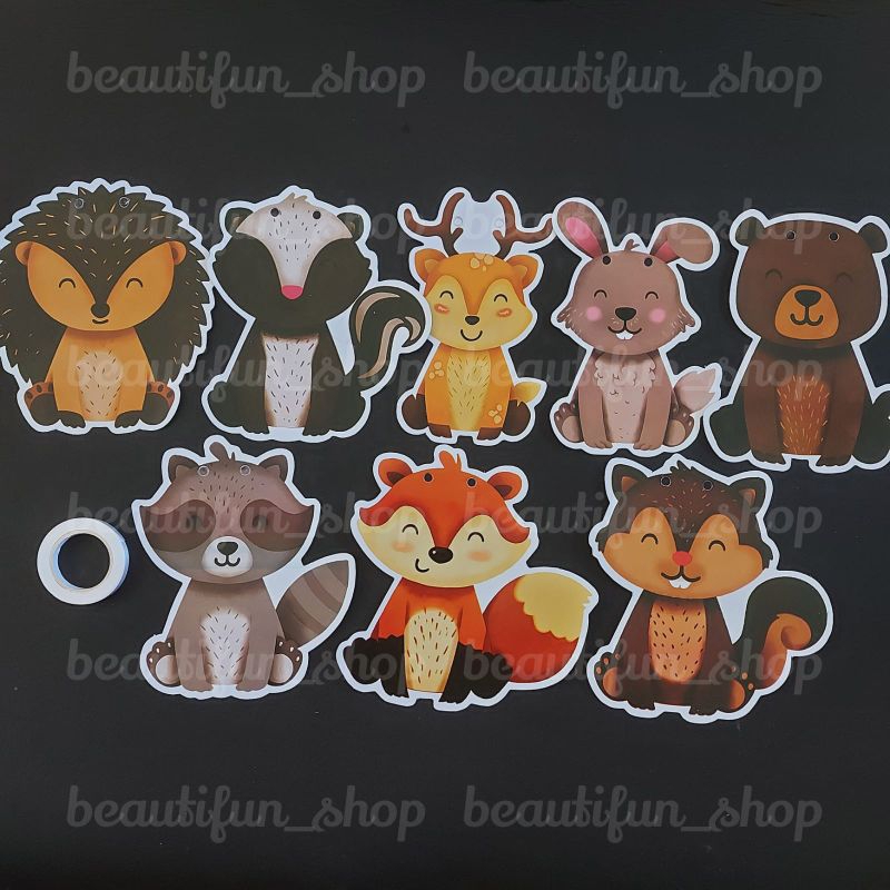 Jual Bunting flag woodland animal | bunting flag woodland animal ...