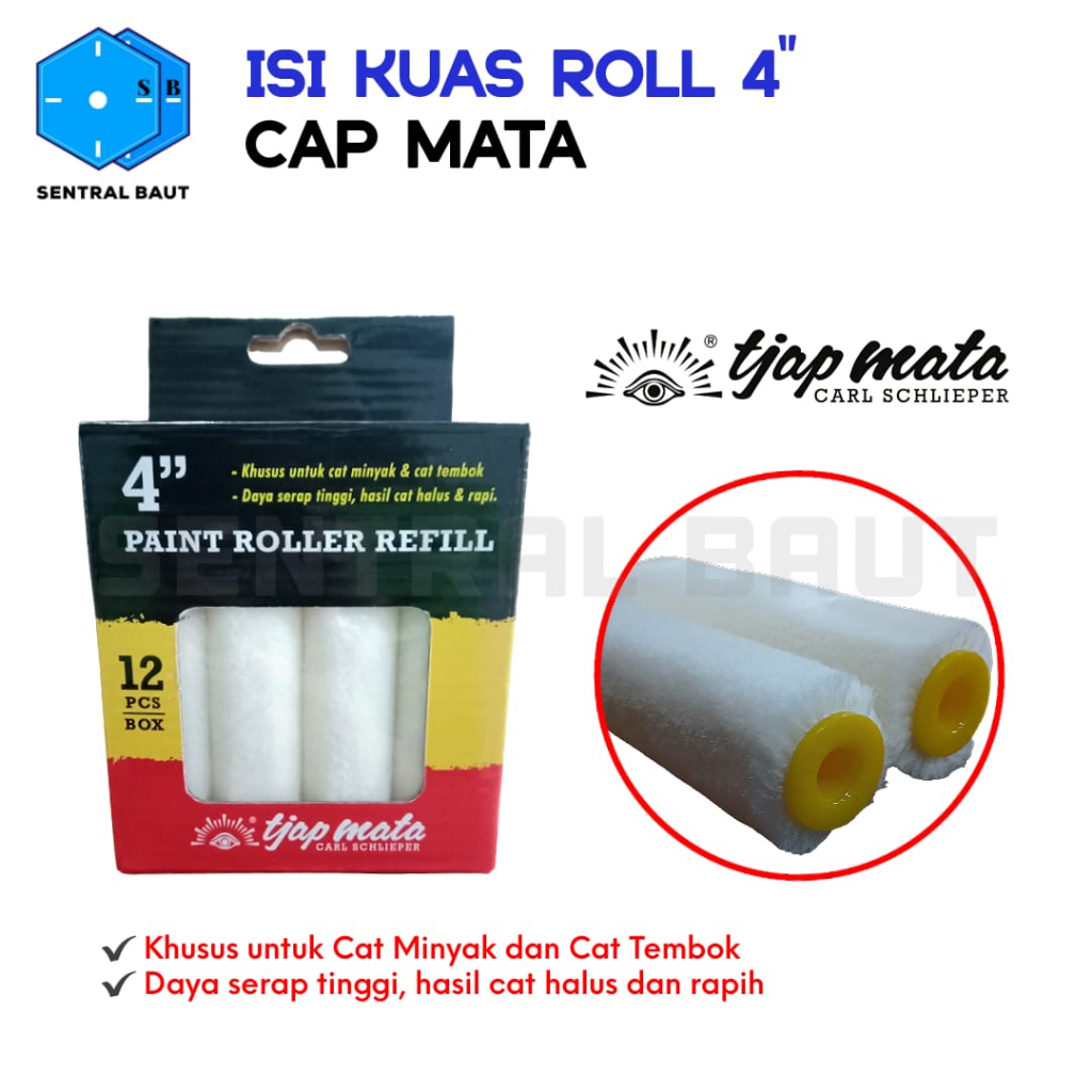 Jual SENTRAL BAUT || Isi Kuas Roll 4'' CAP MATA | Shopee Indonesia