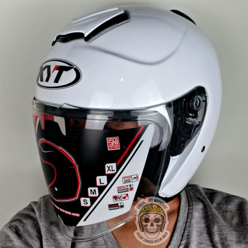 Jual [ FREE BOX] Helm Kyoto putih half face persis KYT kyoto | Shopee ...